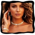 Black Sets Rhinestone Choker Necklace Earrings Set Prom Costume for ...