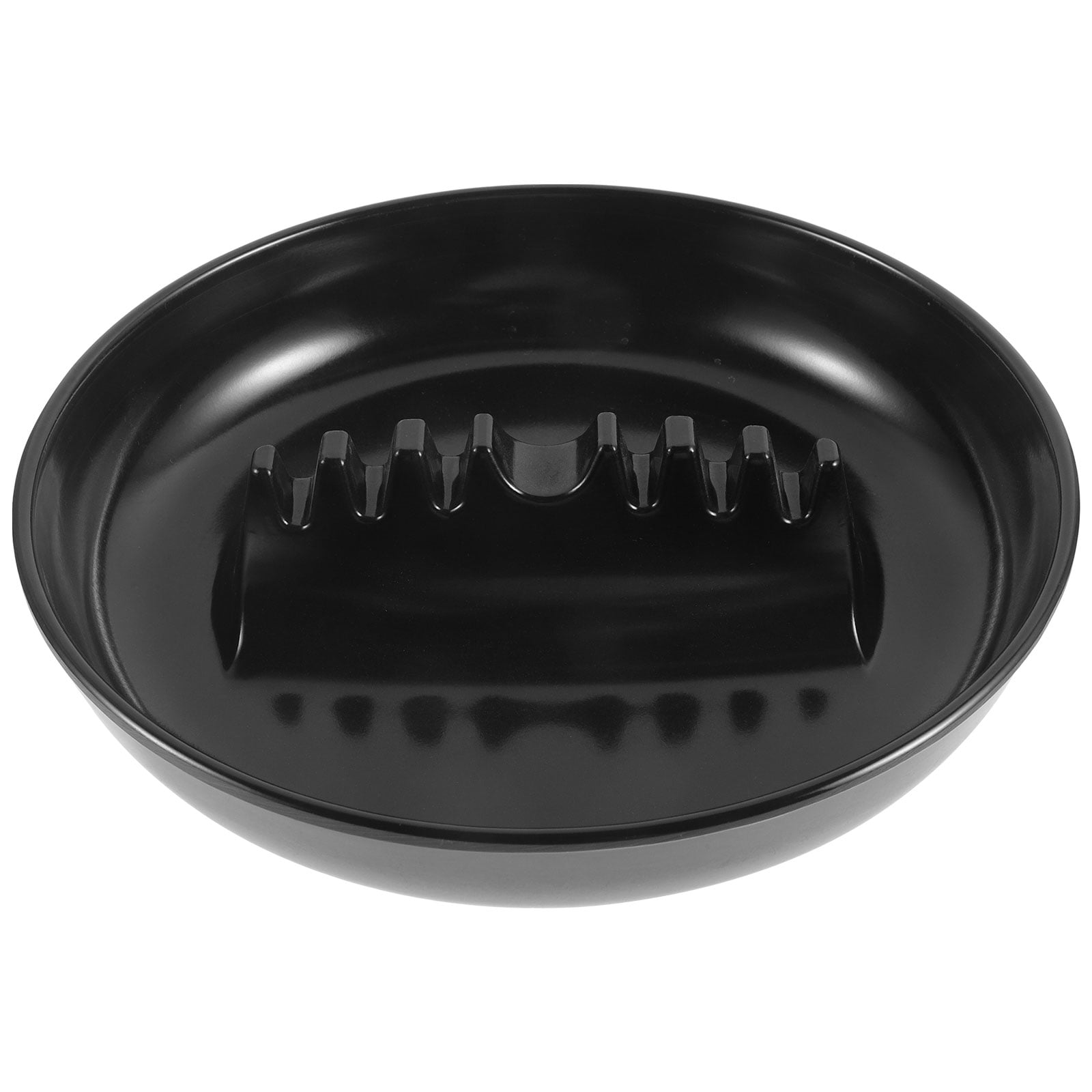 Black Seven-slot Ashtray Cigarette Multi-purpose Round Plastic Melamine ...
