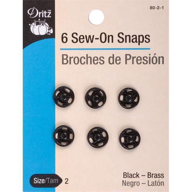 Black Sew - On Snaps - Size 2 6/Pkg - Walmart.com