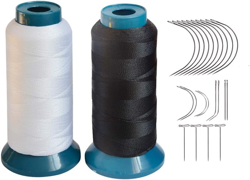 Black Sewing Thread High Strength Polyester Hair Extensions Thread Size ...