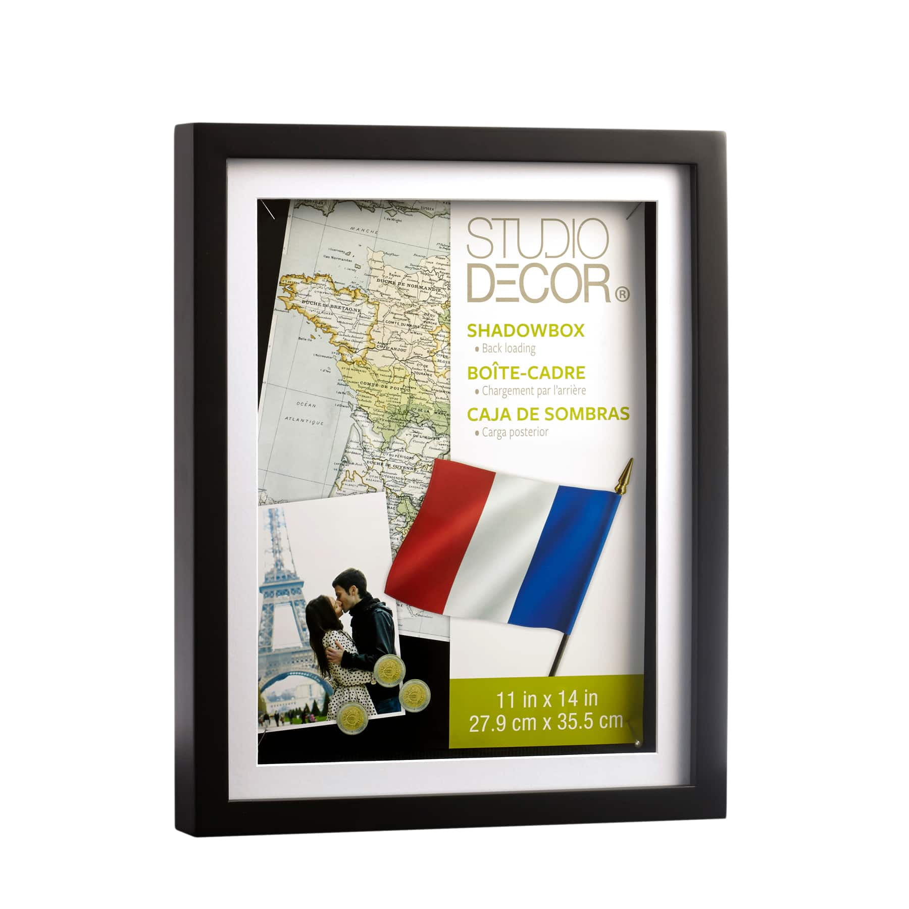 Black Shadow Box, 11" x 14" With 9" x 12" Mat By Studio Décor ...