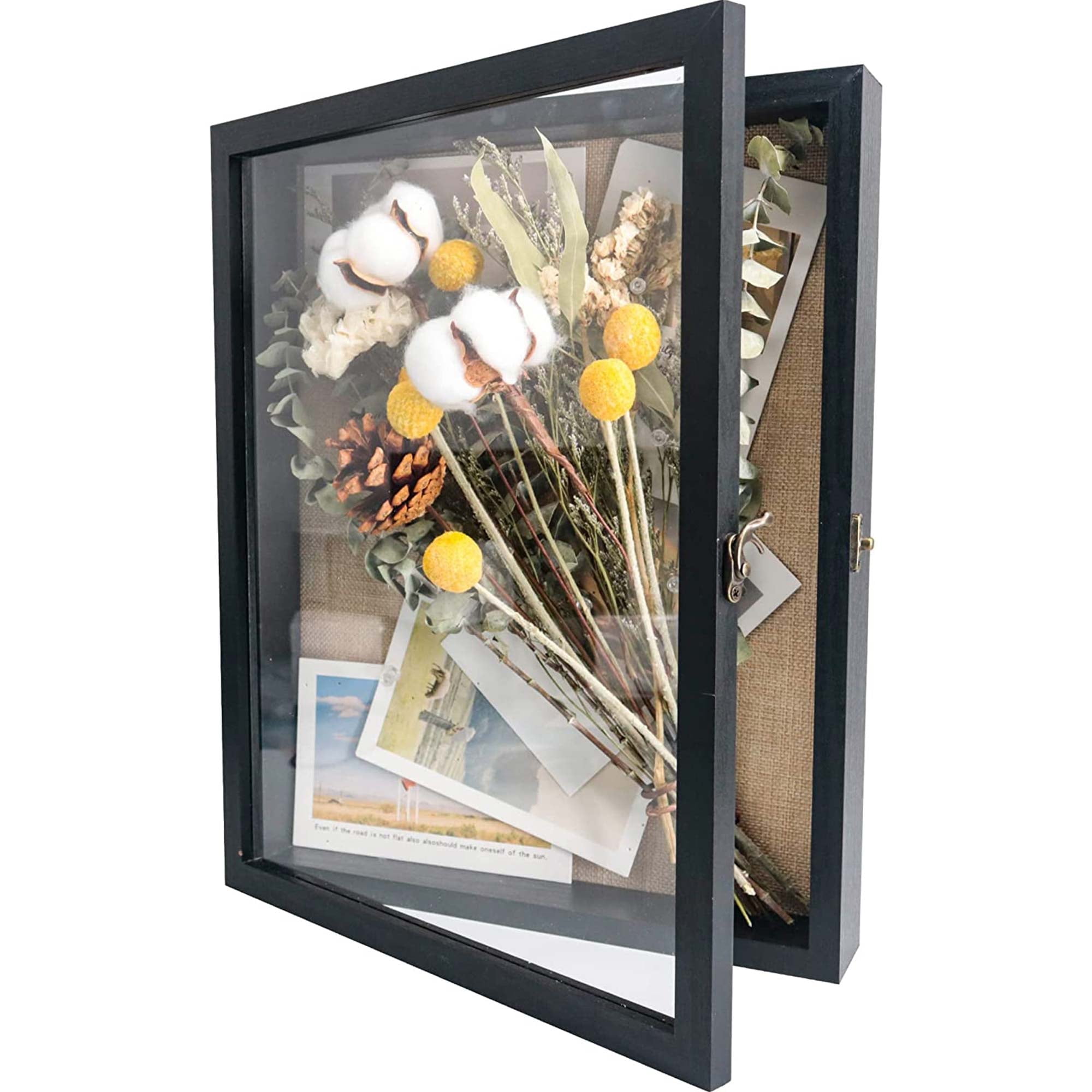 Black Shadow Box Frame Real Glass Window Door with Hinge 11 x 14 ...