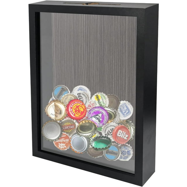 Black Shadow Box Frame Wood Collection Case With Slot on top 8 x 10 ...