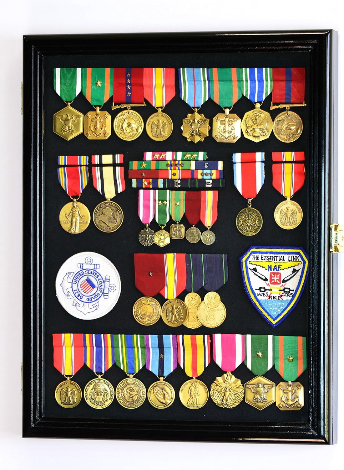 Black Shadowbox Display Case for Military Memorabilia - Lockable Wall ...