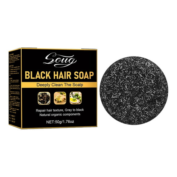 Black Shampoo Bar Natural Darkening Hair Soap He Shou Wu Herbal Formula ...