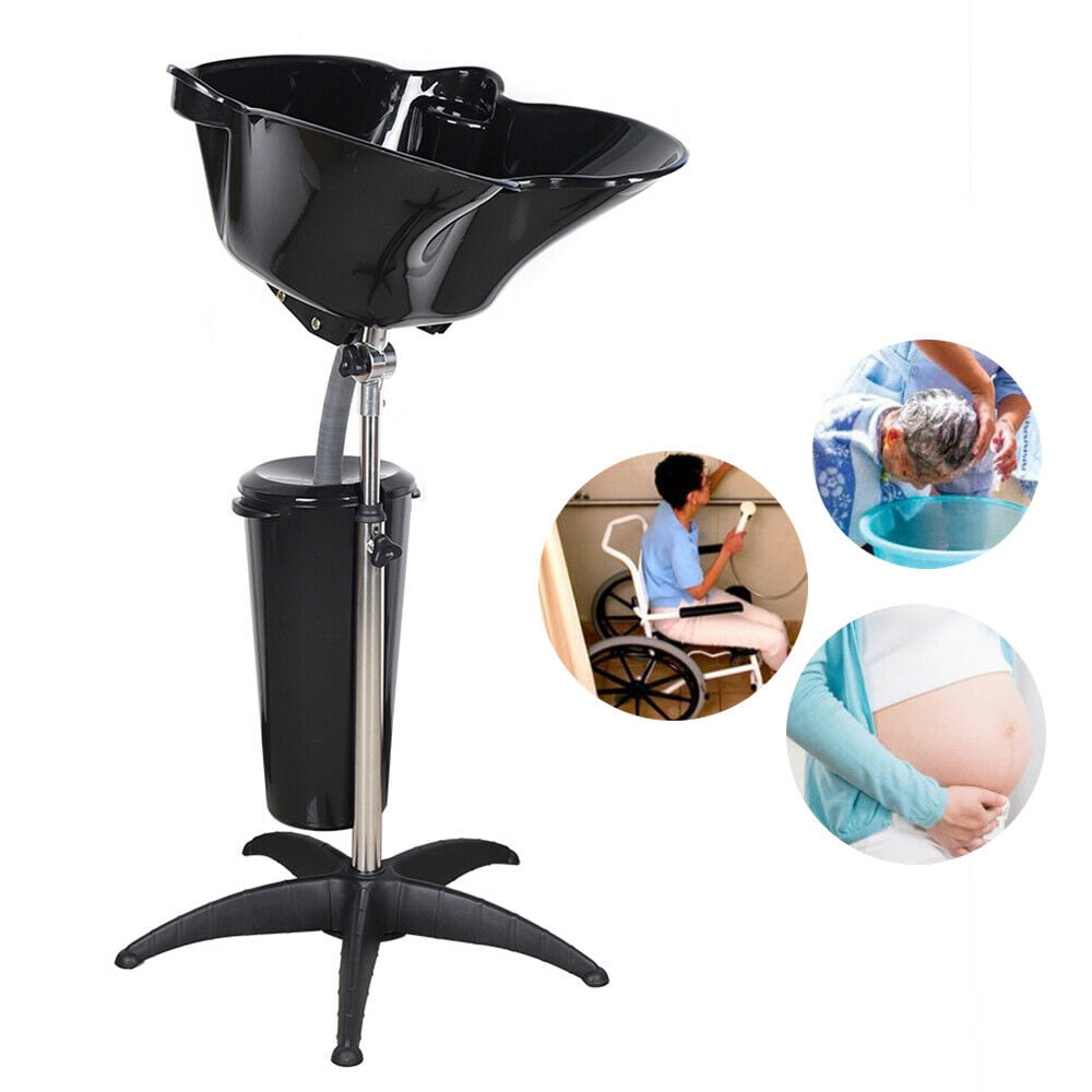 Black Shampoo Bowl Basin Sink Hair Salon Treatment Tool Height Adjusta ...