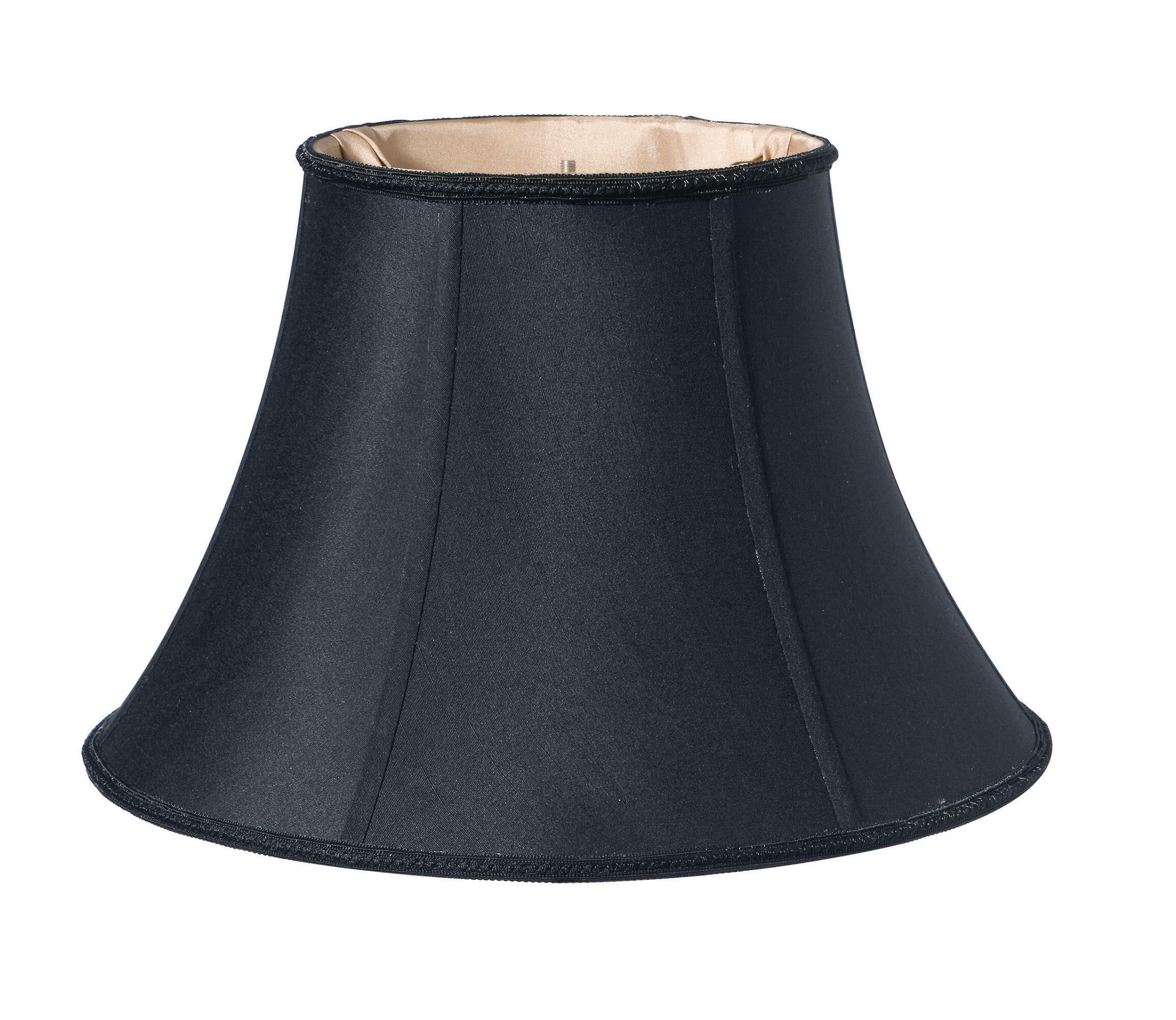 Black Shantung Softback Lamp Shade - Slant Transitional Oval Design ...