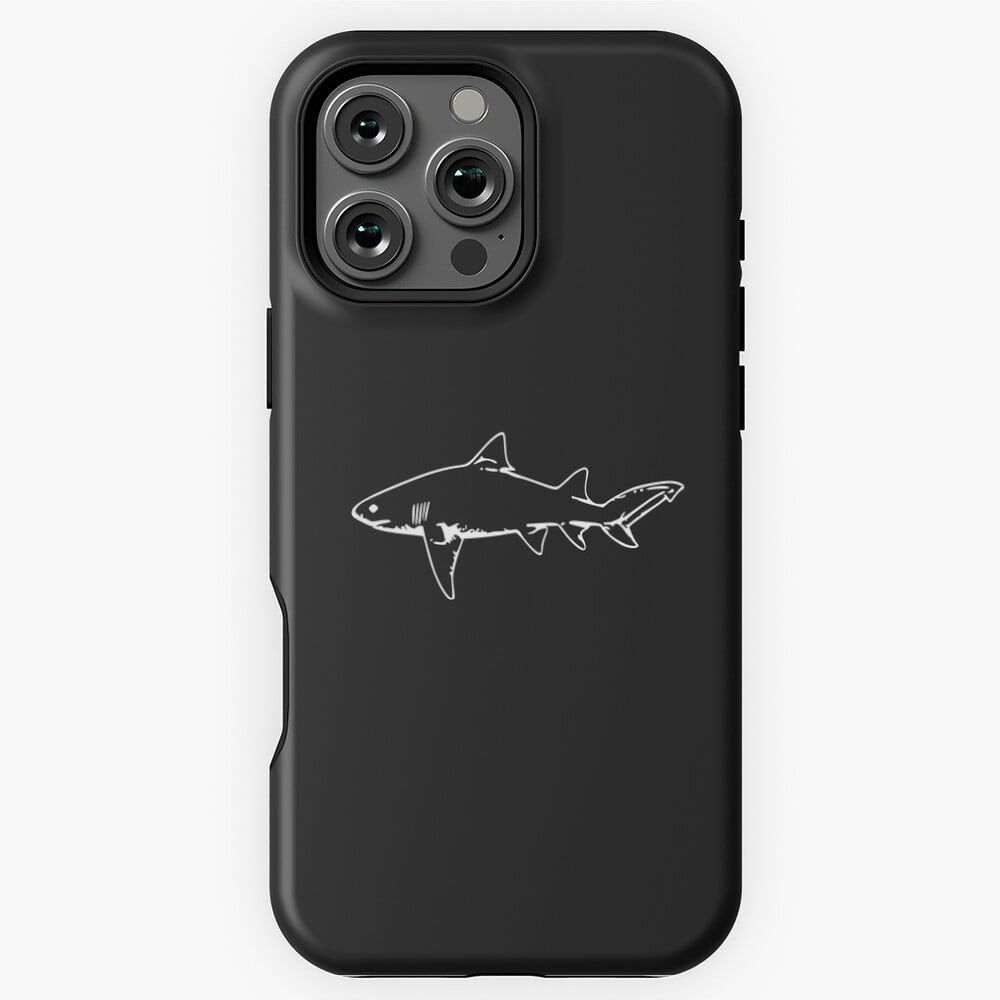 Black Shark Line Art Minimal Ocean iPhone Case 11 12 13 14 15 16 17 Pro ...
