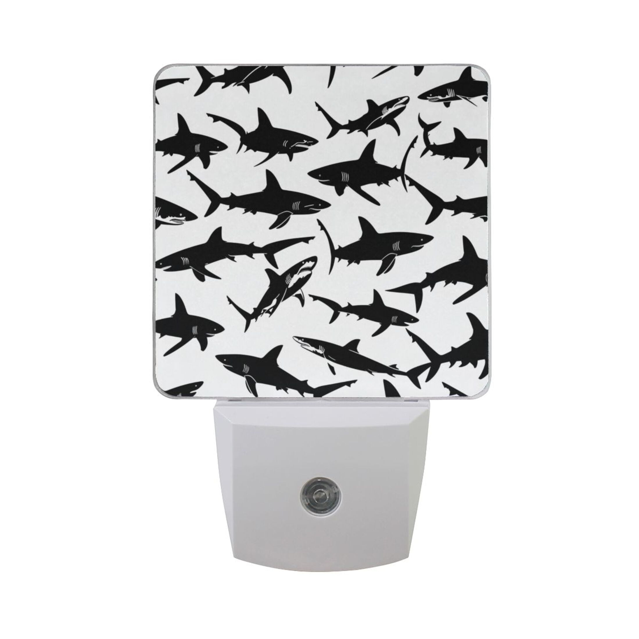 Black Shark Silhouettes Night Light 2 Pack LED Nightlight Plug into ...