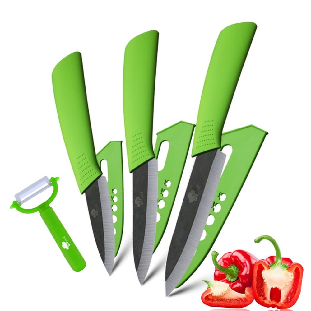Black Sharp Ceramic Knives 5-inch Utility Knife 4-inch and 3-inch Fruit ...