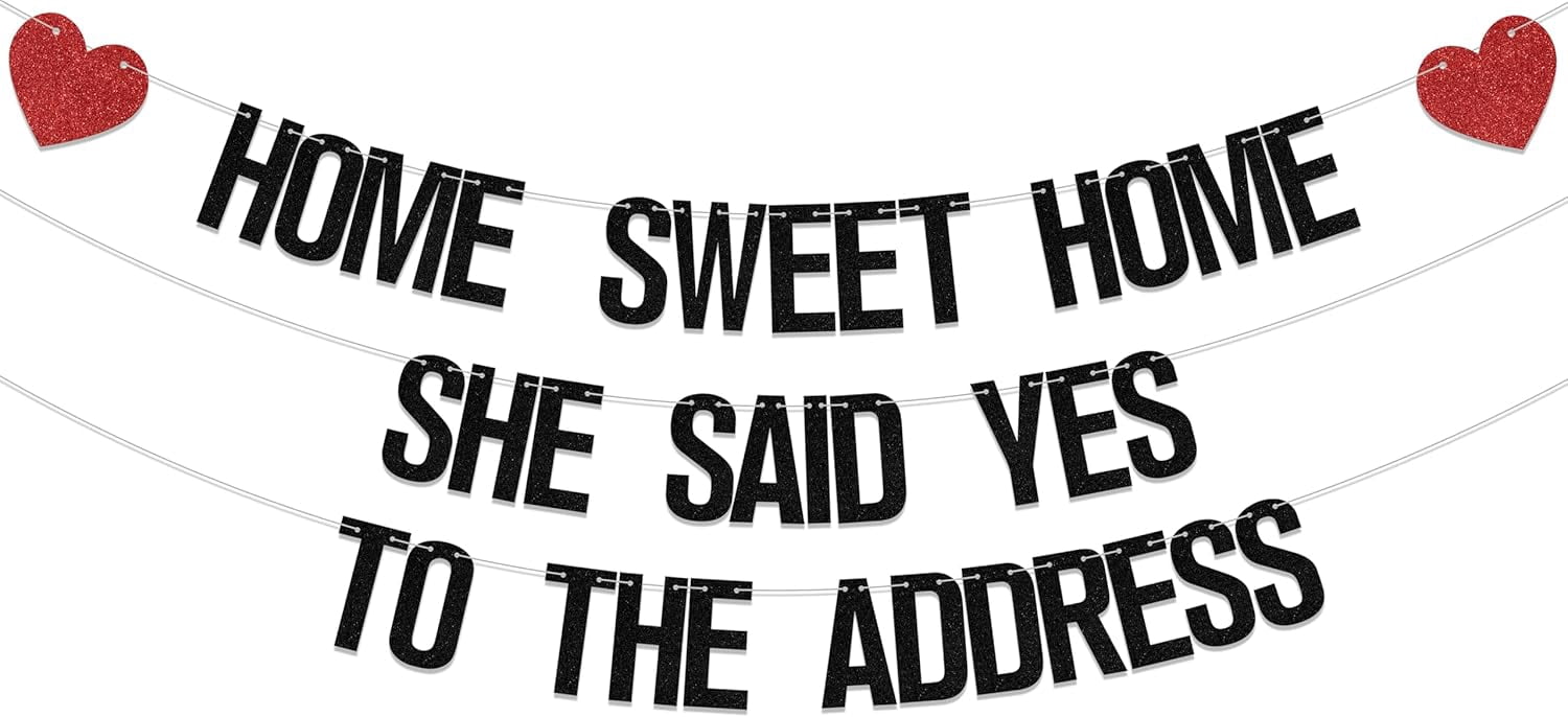 Black She Said Yes To The Address Banner, Housewarming Party ...
