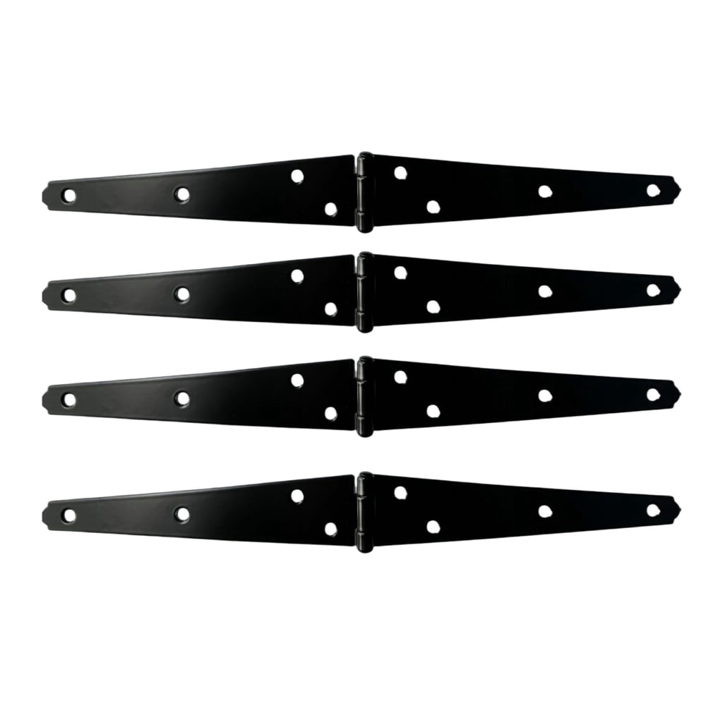 Black Shed Door Gate Hinges with Screws Decorative Strap Hinge Heavy ...