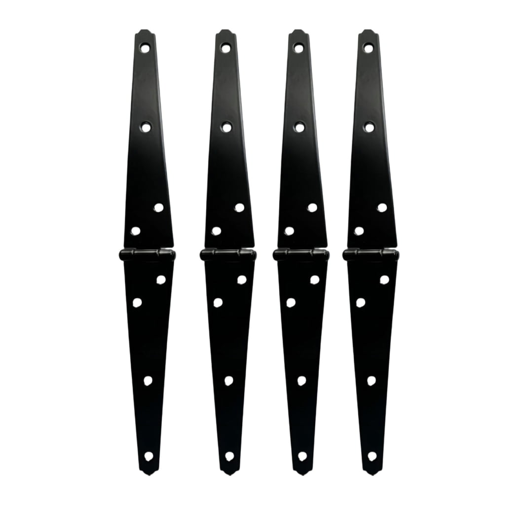 Black Shed Door Gate Hinges with Screws Decorative Strap Hinge Heavy ...
