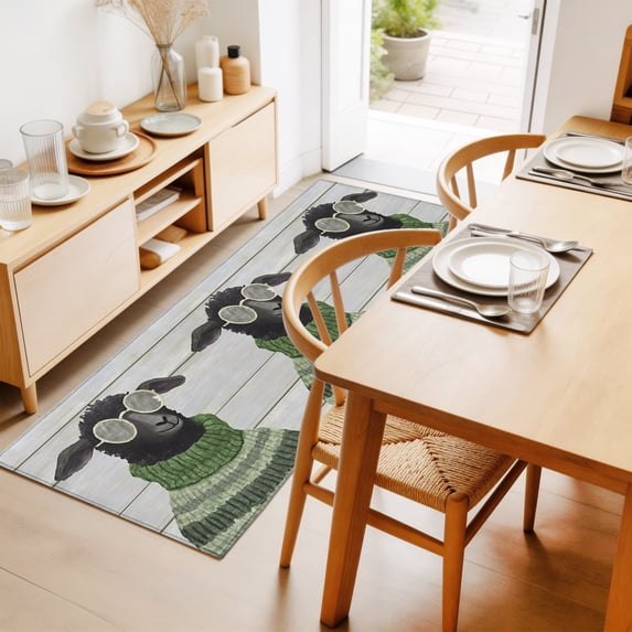 Black Sheep 2'x6' Runner Rug for Hallway Walkway Kitchen Galley ...
