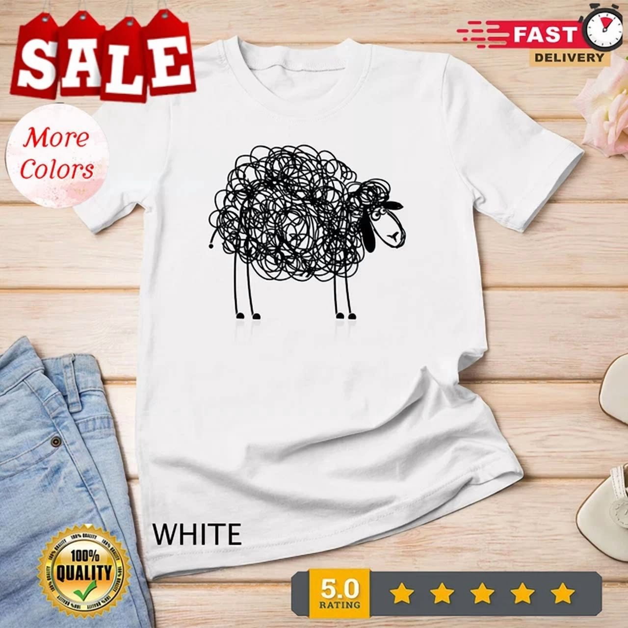 Black Sheep Apparel Doodled Texta T-Shirt Unisex T-Shirt Birthday Gifts ...