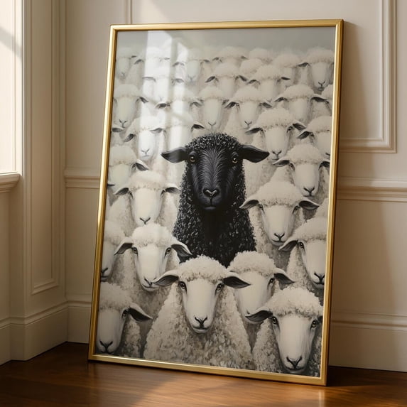Black Sheep Art Print - Fun Prints - Alternate Decor - Funny Art - Fun ...