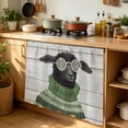 Black Sheep Cabinet Curtains for Kitchen 35"W x 35"L, Glasses Green ...