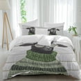 Black Sheep Comforter Set Queen Size, Glasses Green Sweater Wood Grain ...