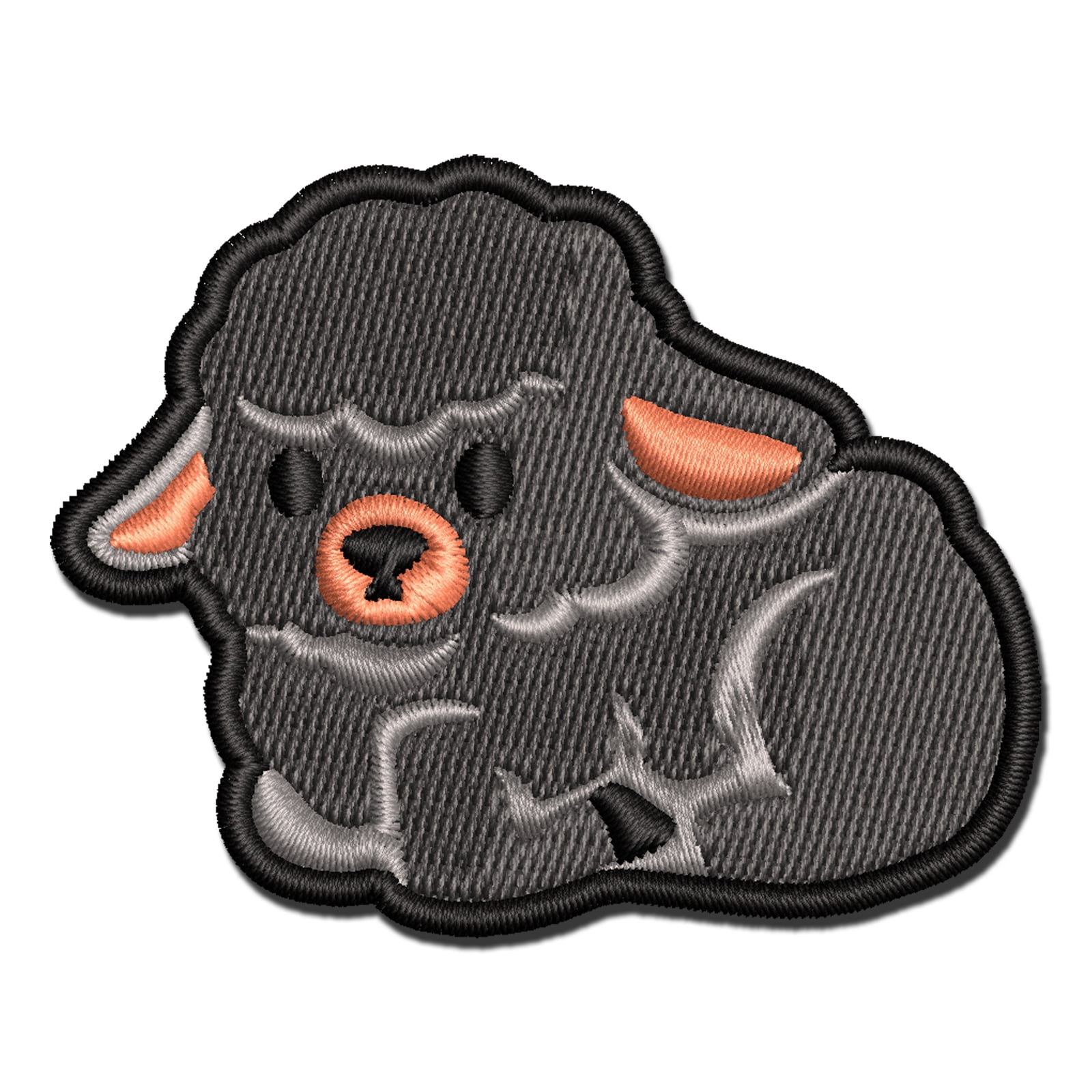 Black Sheep Lamb Baby Sitting Applique Multi-Color Embroidered Iron-On ...