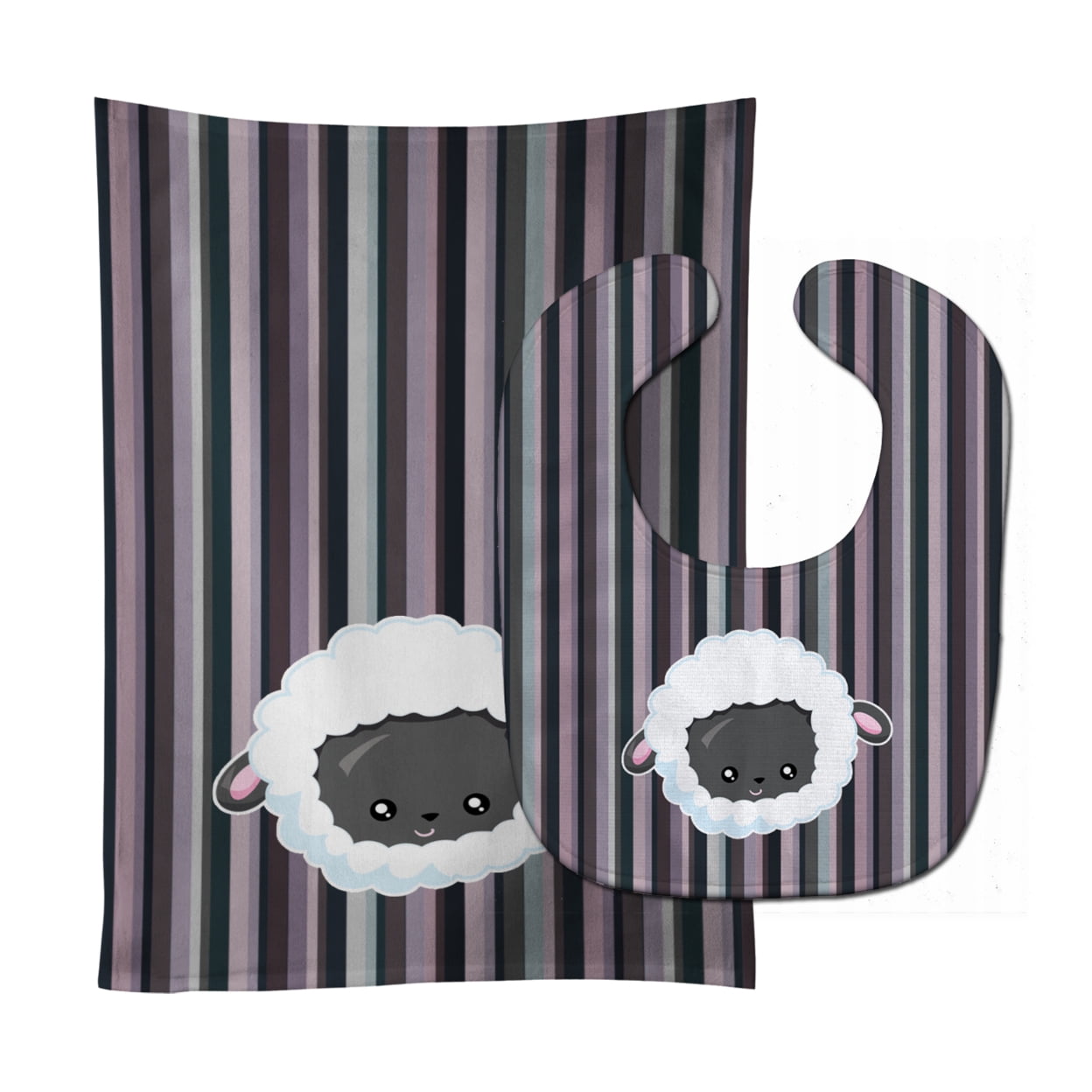 Black Sheep Lamb Face Baby Bib and Burp Cloth - Walmart.com
