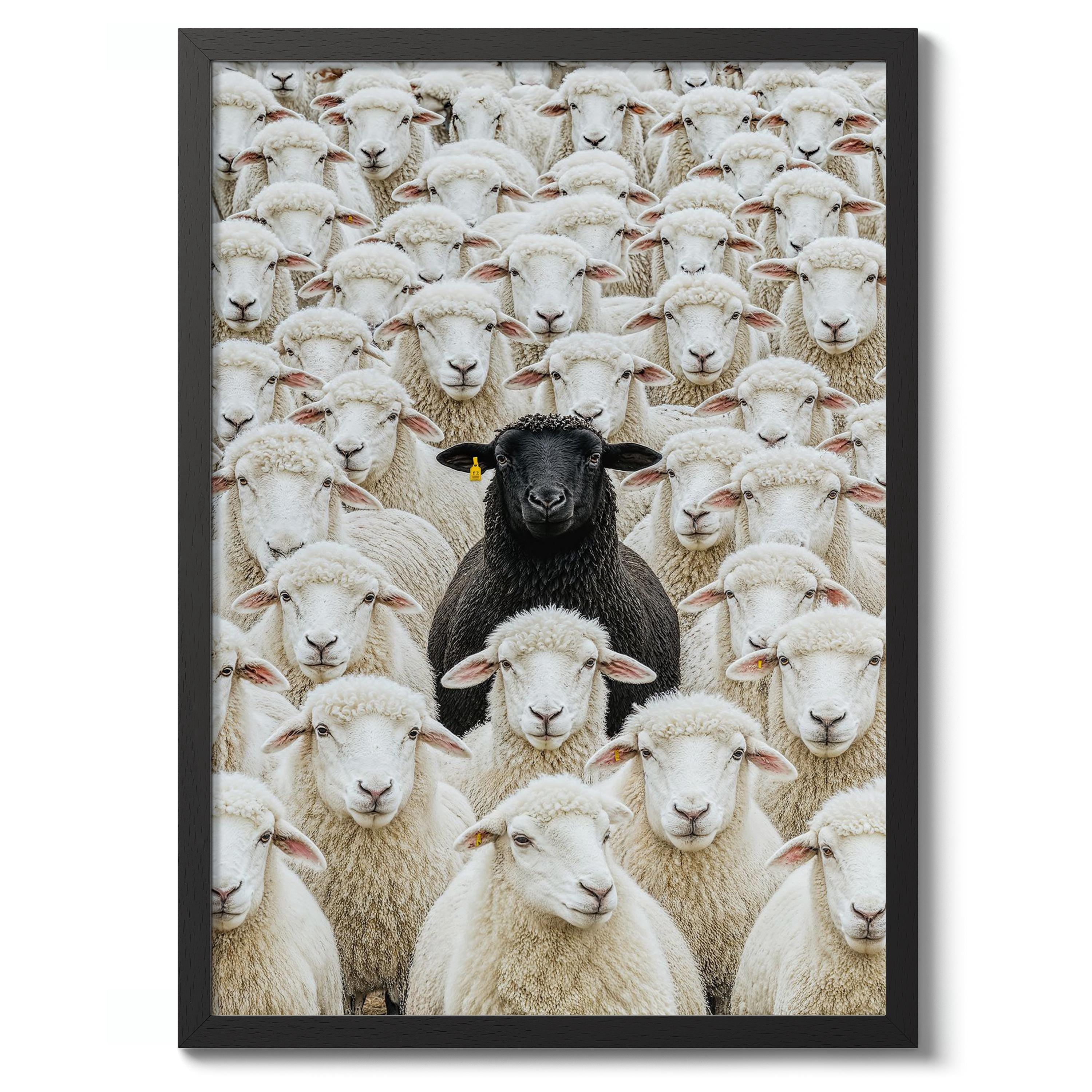 Black Sheep Photographic Print Modern Poster Black And White Wall Art ...