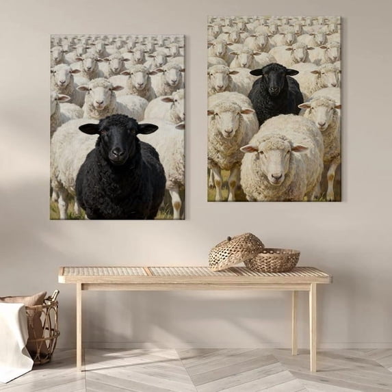 Black Sheep Prints Modern Farmhouse Animal Wall Art, Set 2, Poster Only ...