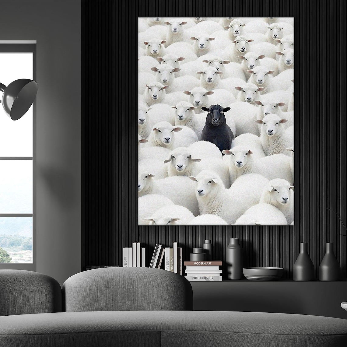 Black Sheep Sheep Art Poster Wall Art - Stand Out Be Different Animal ...