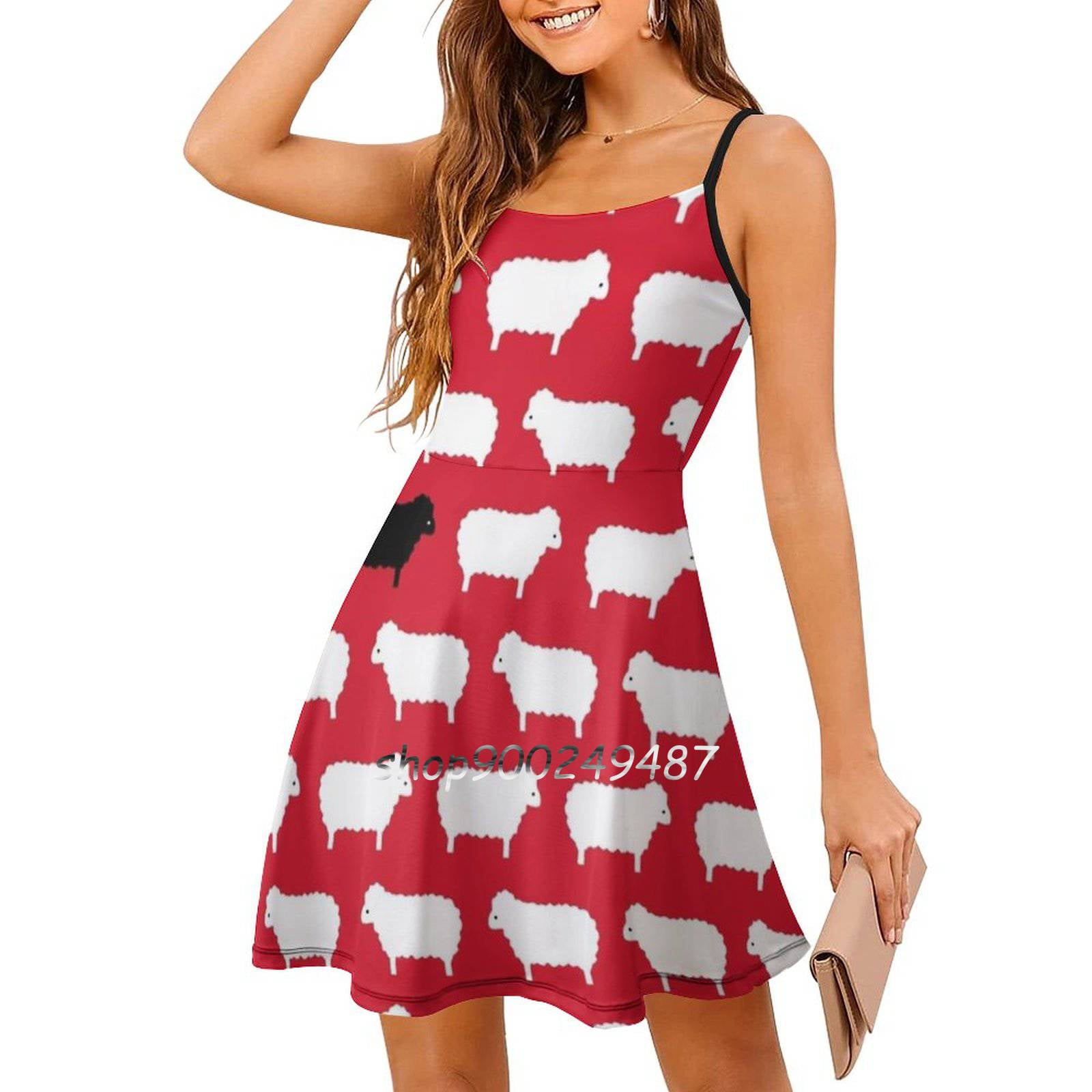 Black Sheep Sweater Pattern Evening Party Dresses Midi Sexy Dress Female Sweet One Piece Dress ...