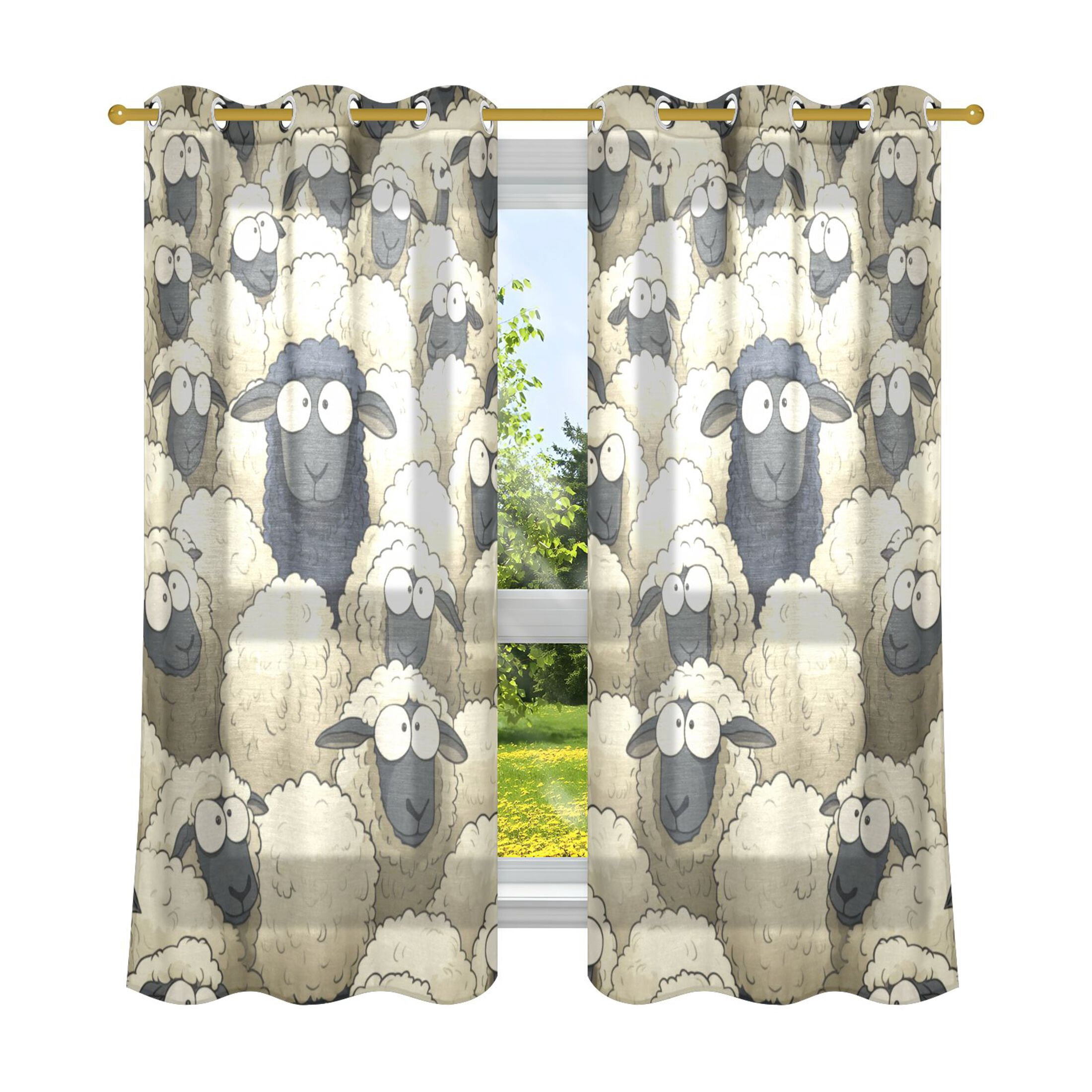 Black Sheep in A White Sheep Semi Sheer Curtains for Living Room ...