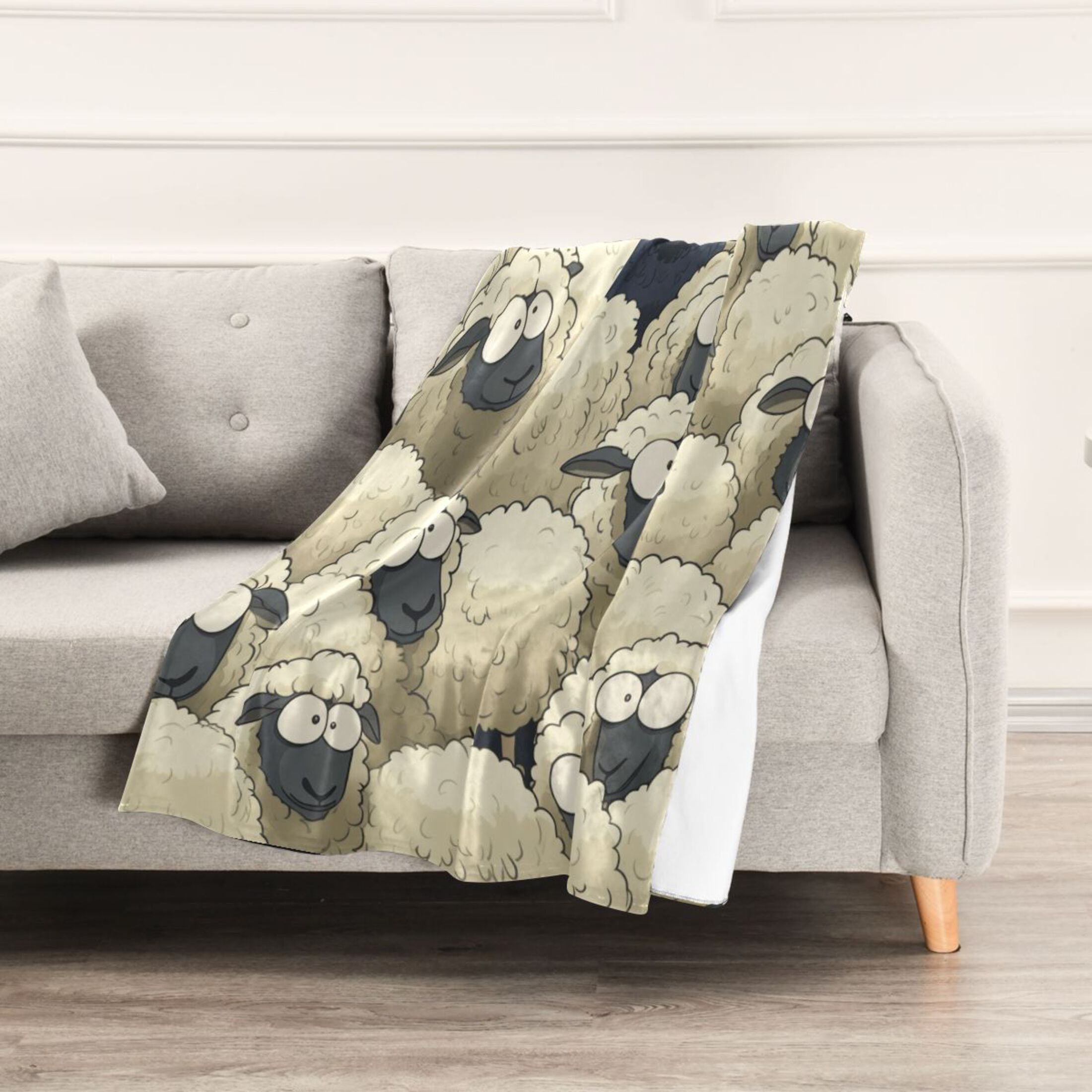 Black Sheep in A White Sheep Throw Blanket 60" x 90" Soft and Warm ...