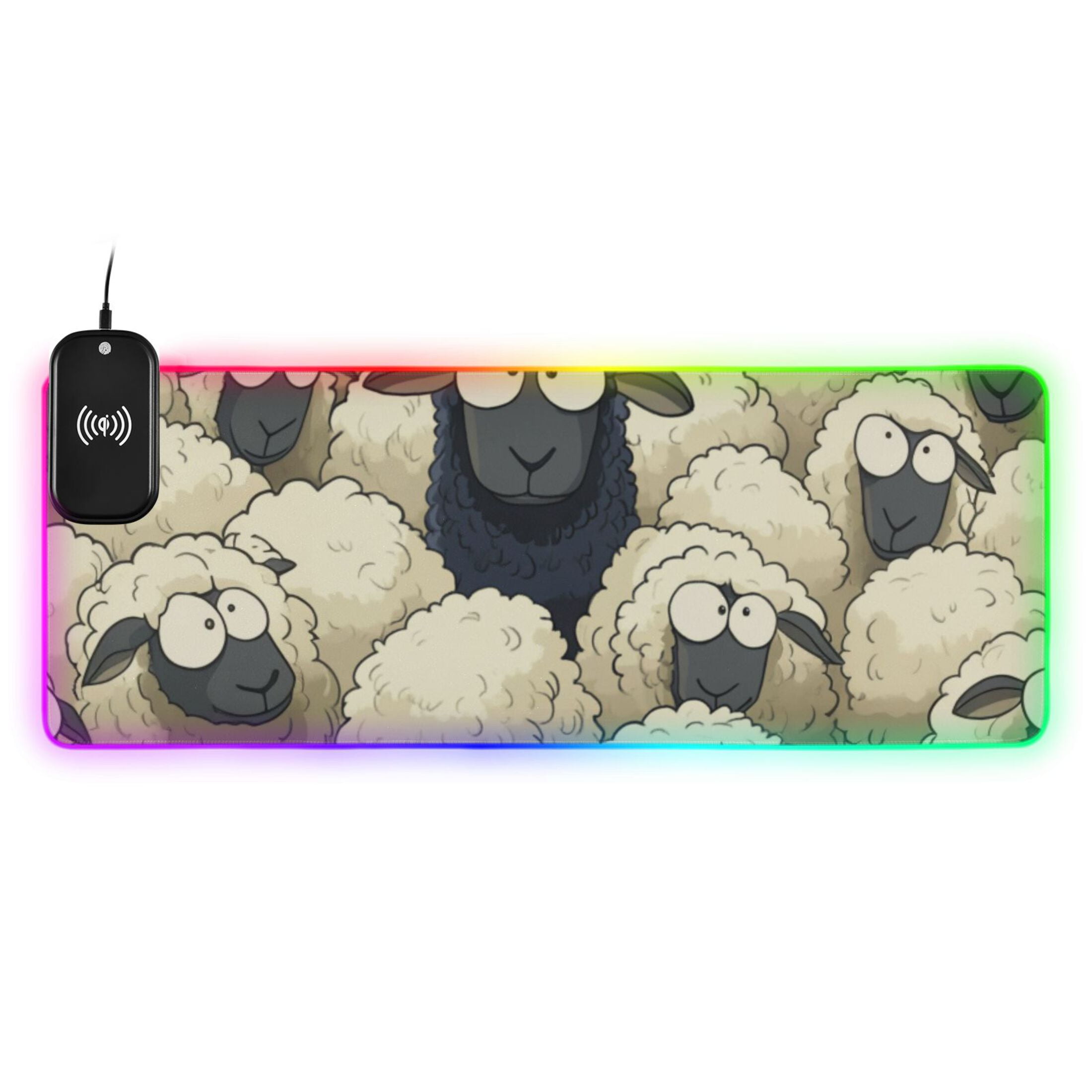 Black Sheep in A White Sheep Wireless Charging RGB Gaming Mouse Pad ...