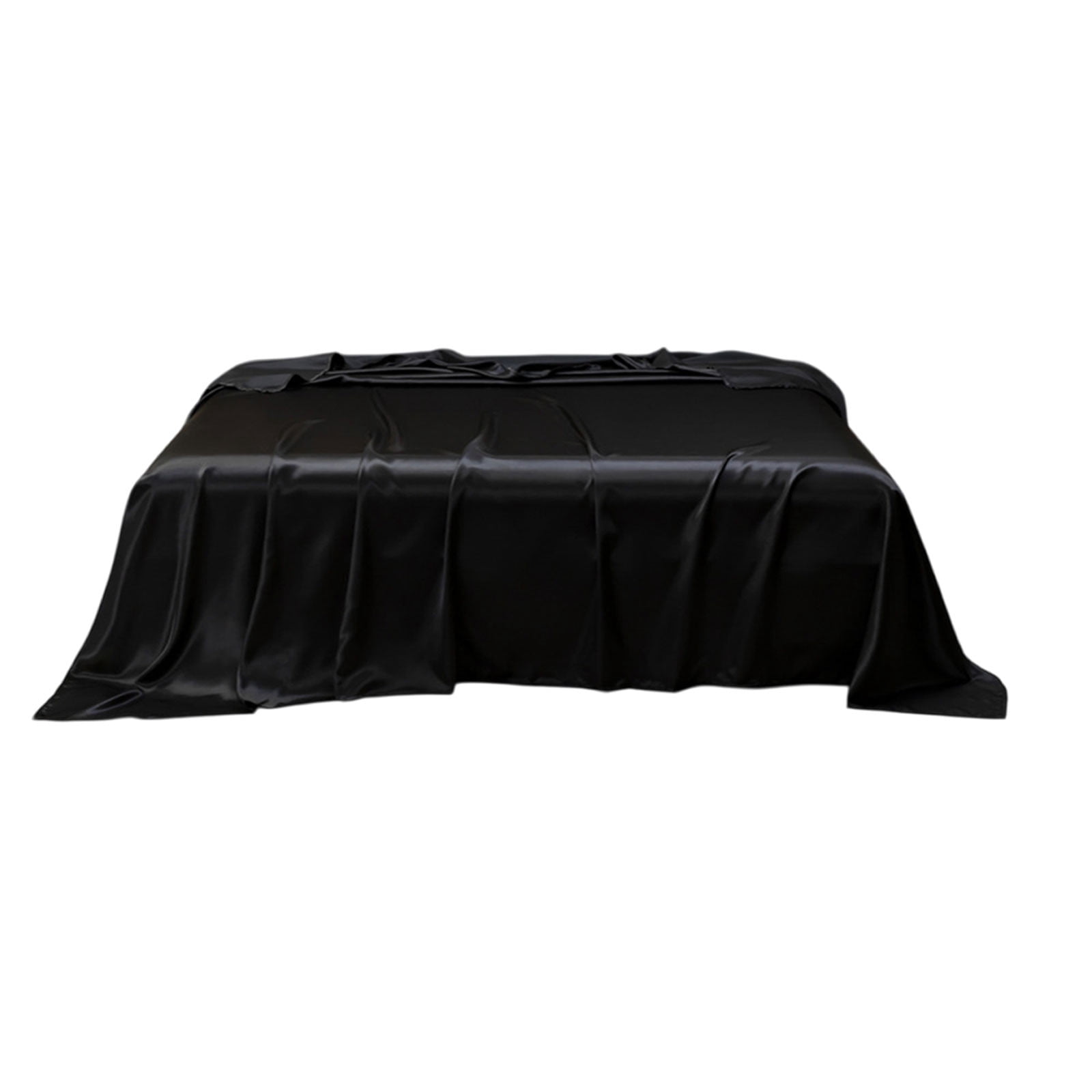 Black Sheet Black Solid Color Satin Sheet Luxury Bedding Silk Like ...