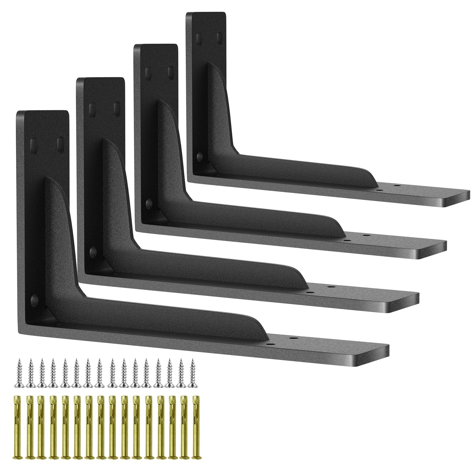 Black Shelf Bracket 12 Inch WYGWP 4 Pack Countertop Support Brackets ...