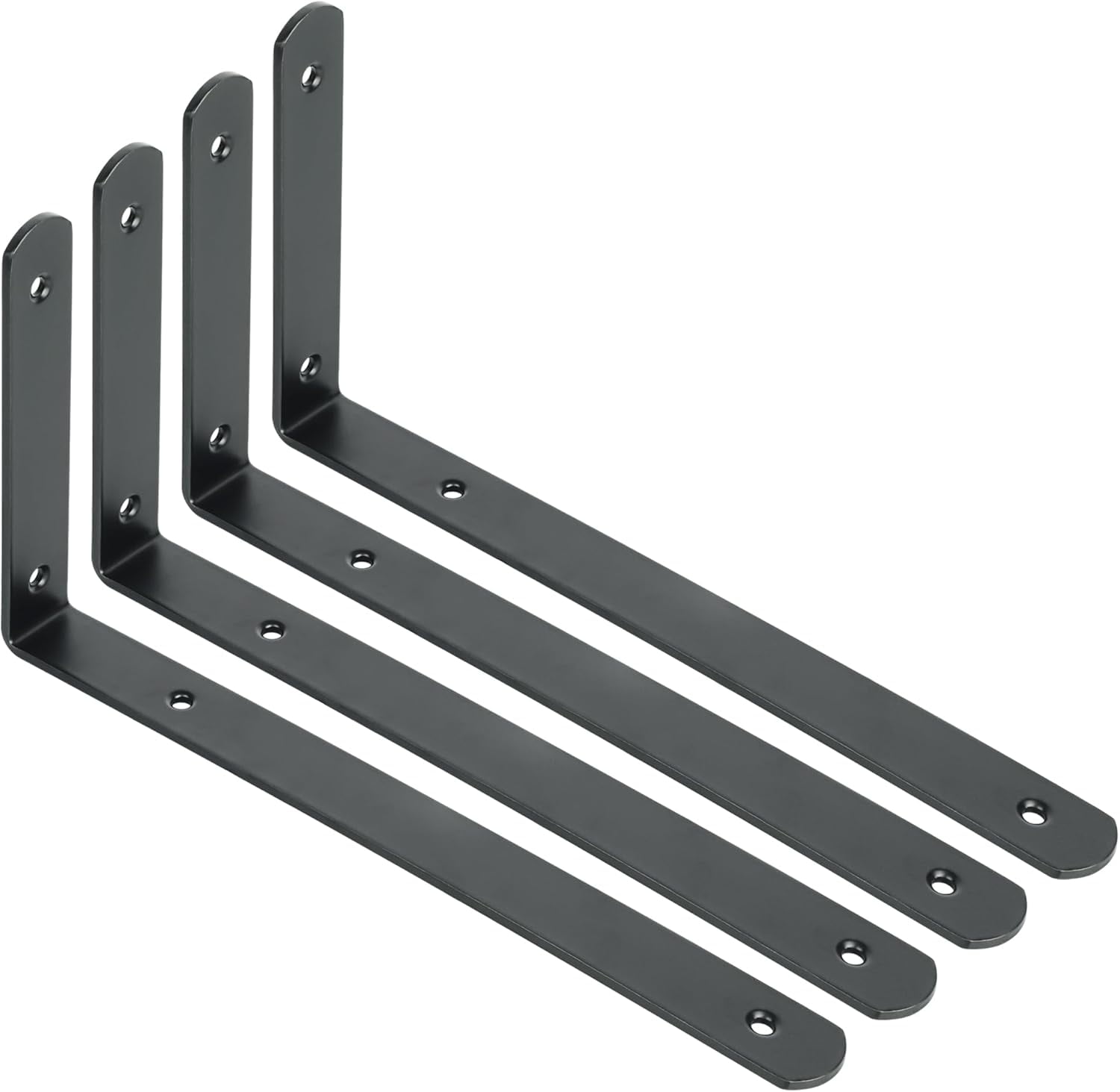Black Shelf Brackets, Heavy Duty L Bracket for Floating Shelves with ...