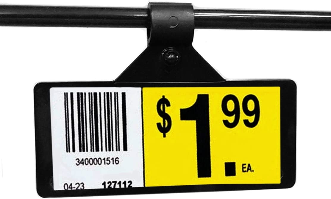 Walmart Black Shelf Label Holders - 3" L x 1.25" H Sign Clips, Easy ...