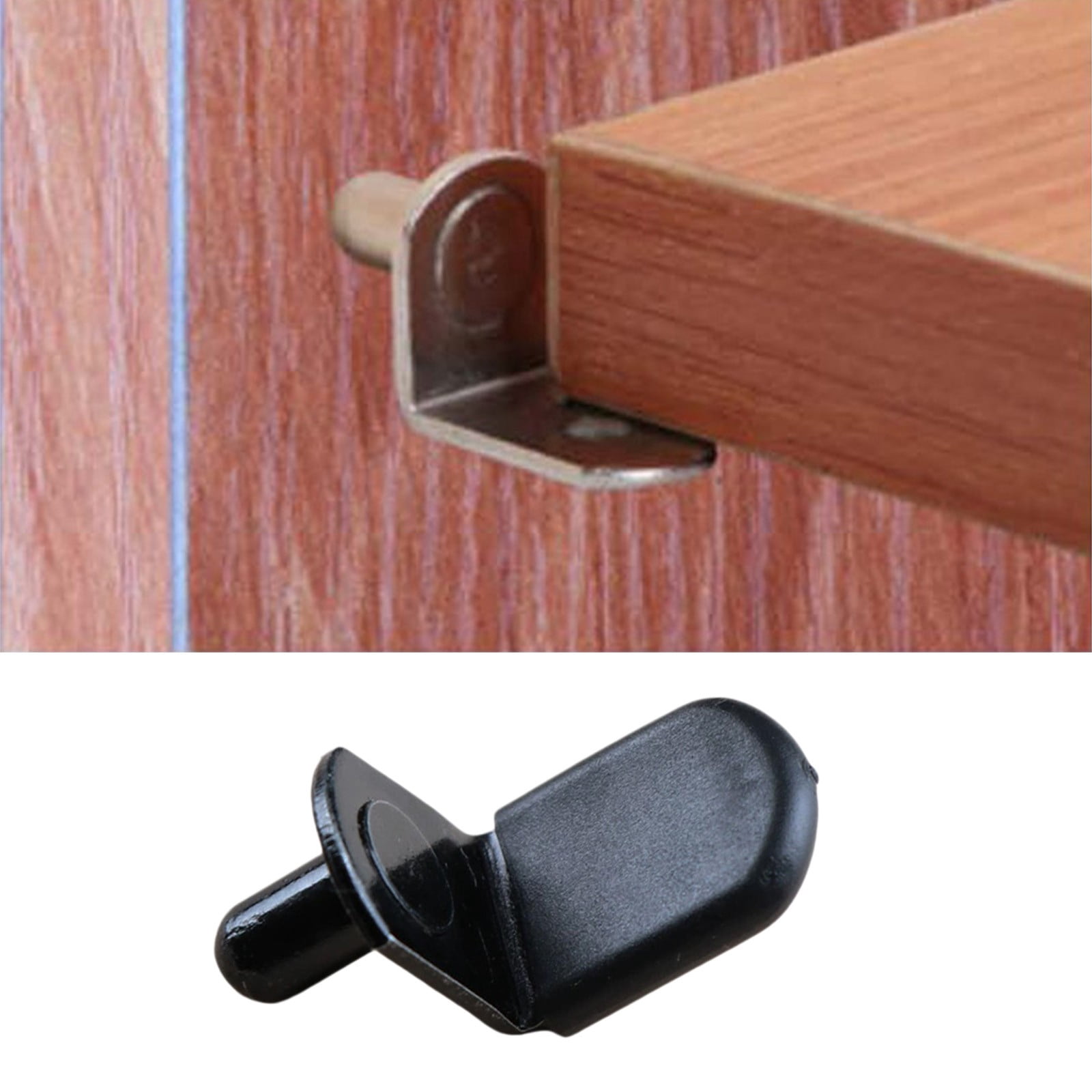 Black Shelf Pins with Rubber Sleeve, Metal Shelf Support Bracket for ...