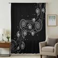 Black Shell Coastal Sheer Curtains 63 Inch Length for Bedroom, Summer ...