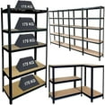 Black Shelves -5 Tier Boltless Garage Shelving Workshop Storage Racking ...