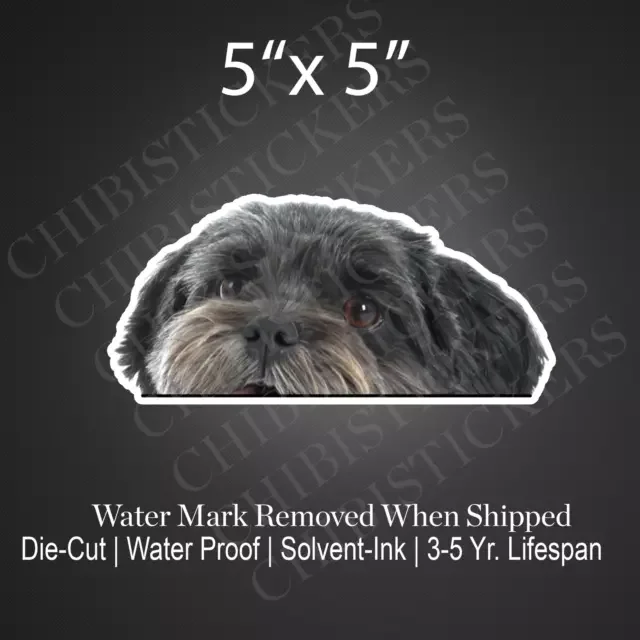 Black Shih Tzu Maltese Realistic Dog Sticker Vinyl Waterproof Phone ...