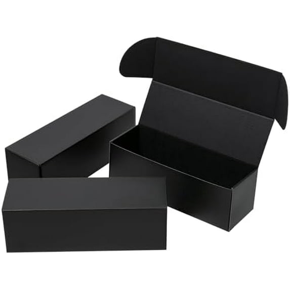 Black Shippping Boxes 12x4x4 Inches 25 Pack Corrugated Cardboard ...