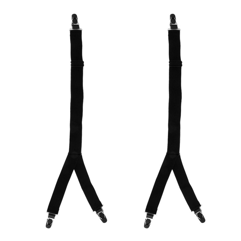 Black Shirt Garters Collar Shirt Keeper Shirt Suspenders Extra Long ...