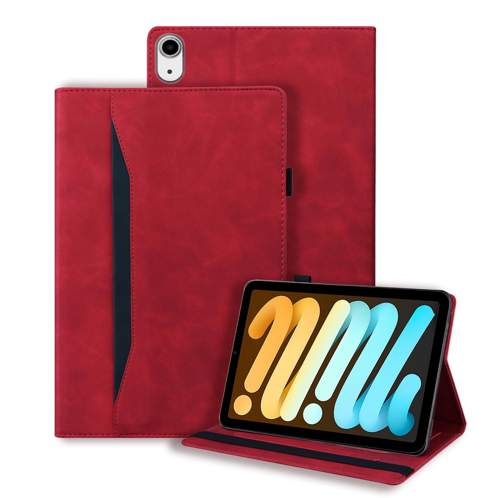 Black Shock Resistant Retro Case with Card Slot and Stand for iPad Mini ...