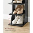Black Shoe Rack Tower – 7 Tier Vertical Shoe Storage with Hooks ...