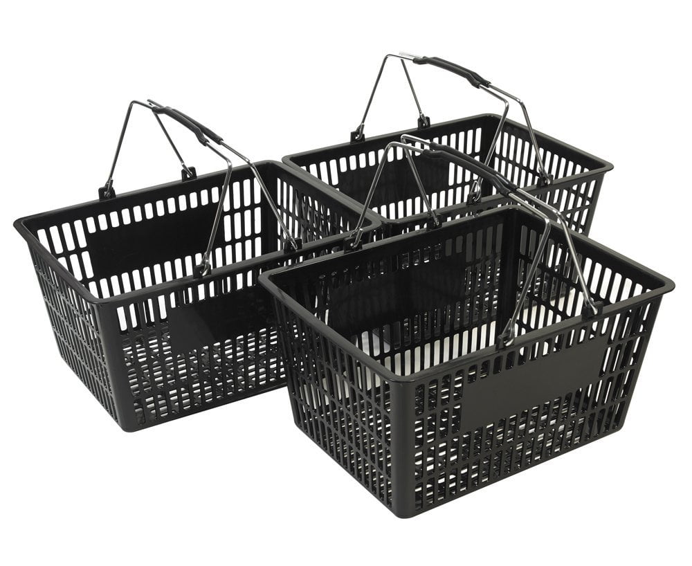 Black Shopping Baskets (Set of 3) - Walmart.com