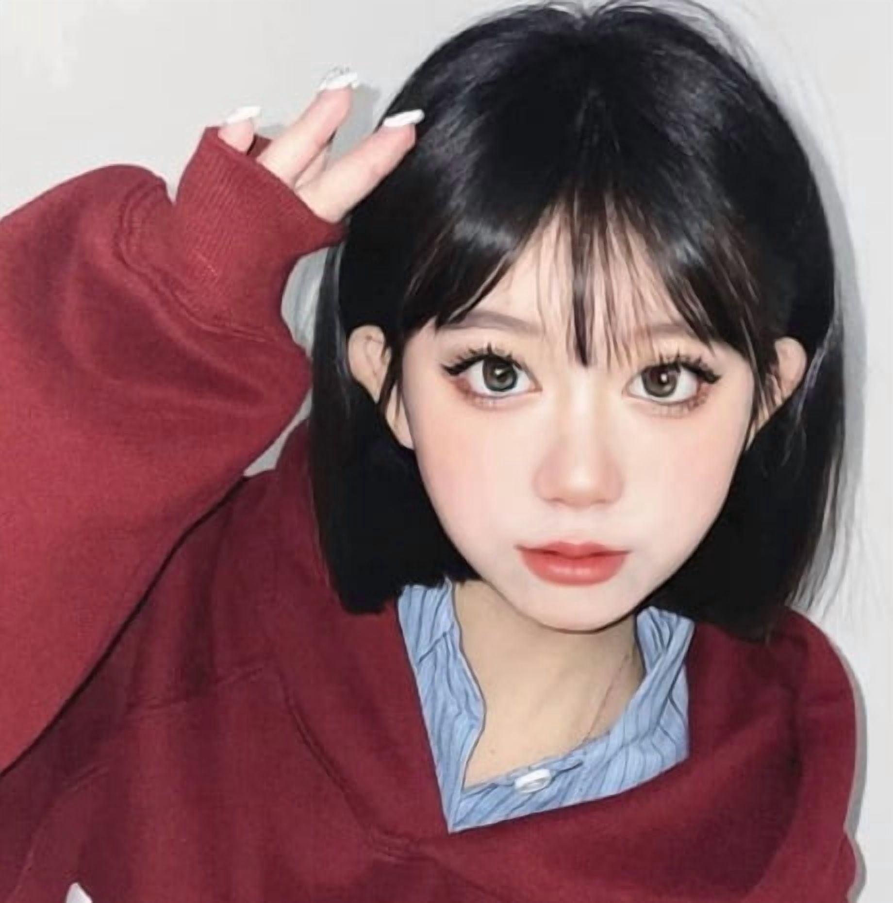 Black Short Bobo Wig for Women with Air Bangs - Stylish Straight Full ...