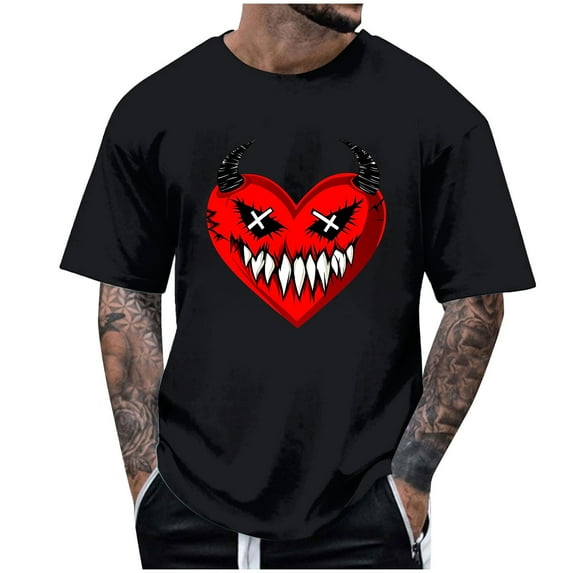 Black Short Sleeve Tee Shirts for Man Fall Summer Boat Neck Skeleton ...