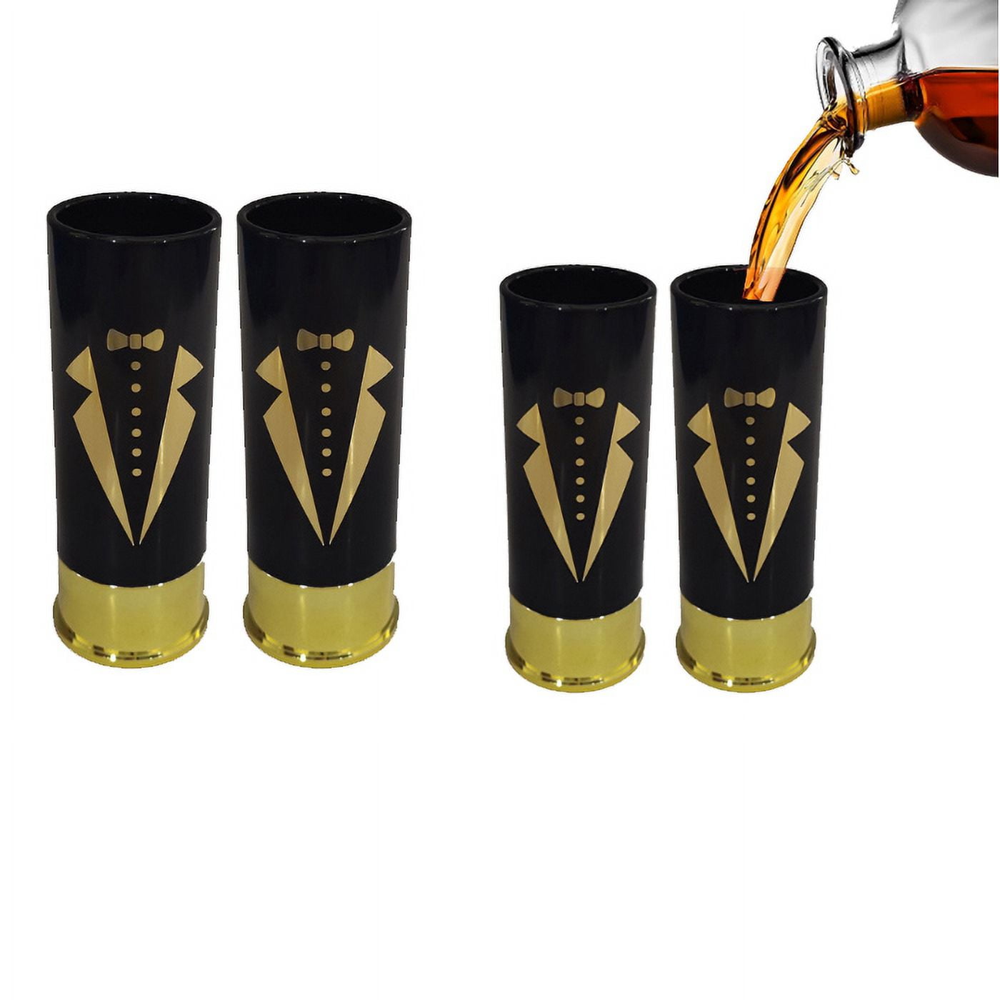 Black Shot Glass Set - 4pk Novelty Shot Glasses Plastic Bullet Shot ...
