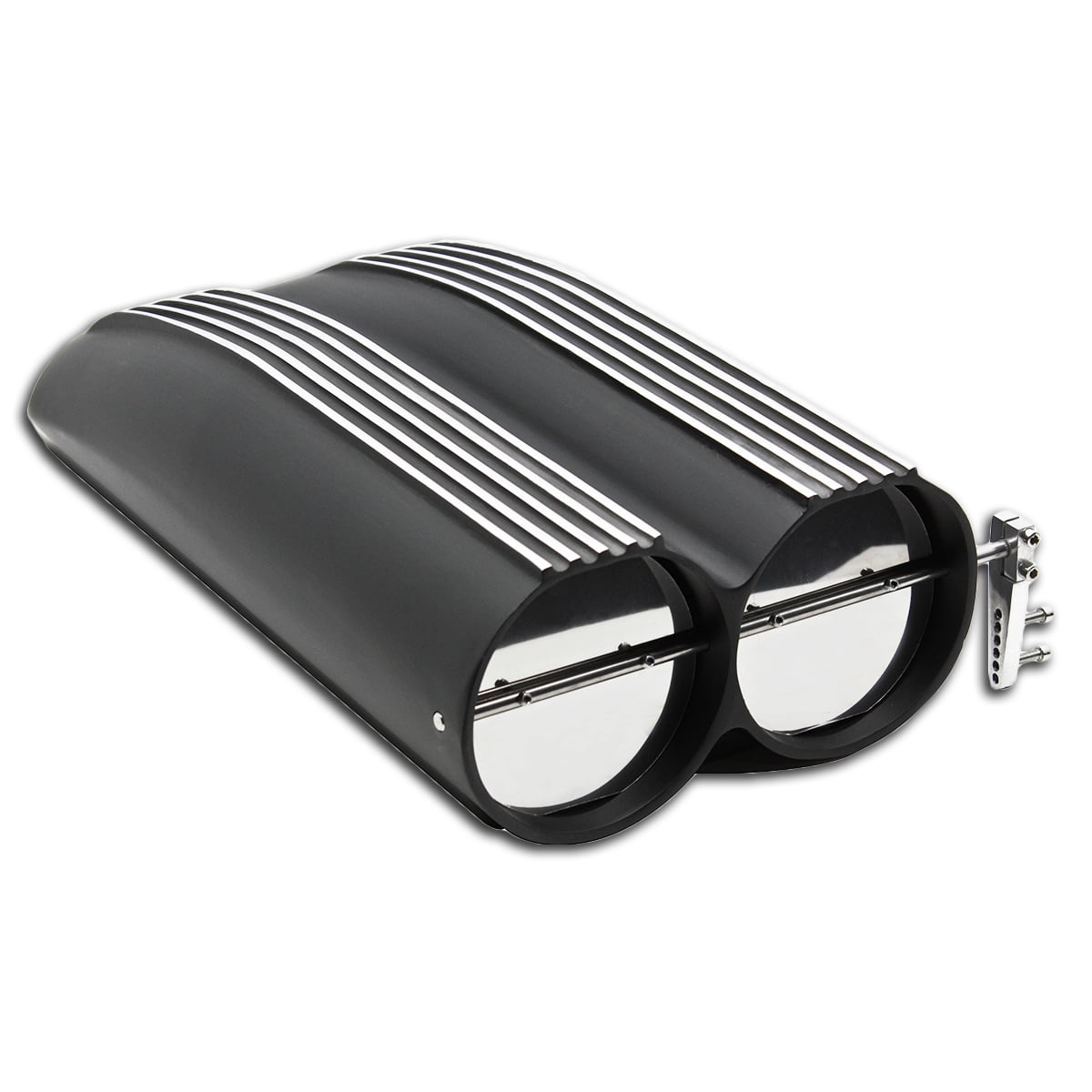 Black Shotgun Style Double Scoop For Dual 4 Barrel Carburetor 5-1/8 ...