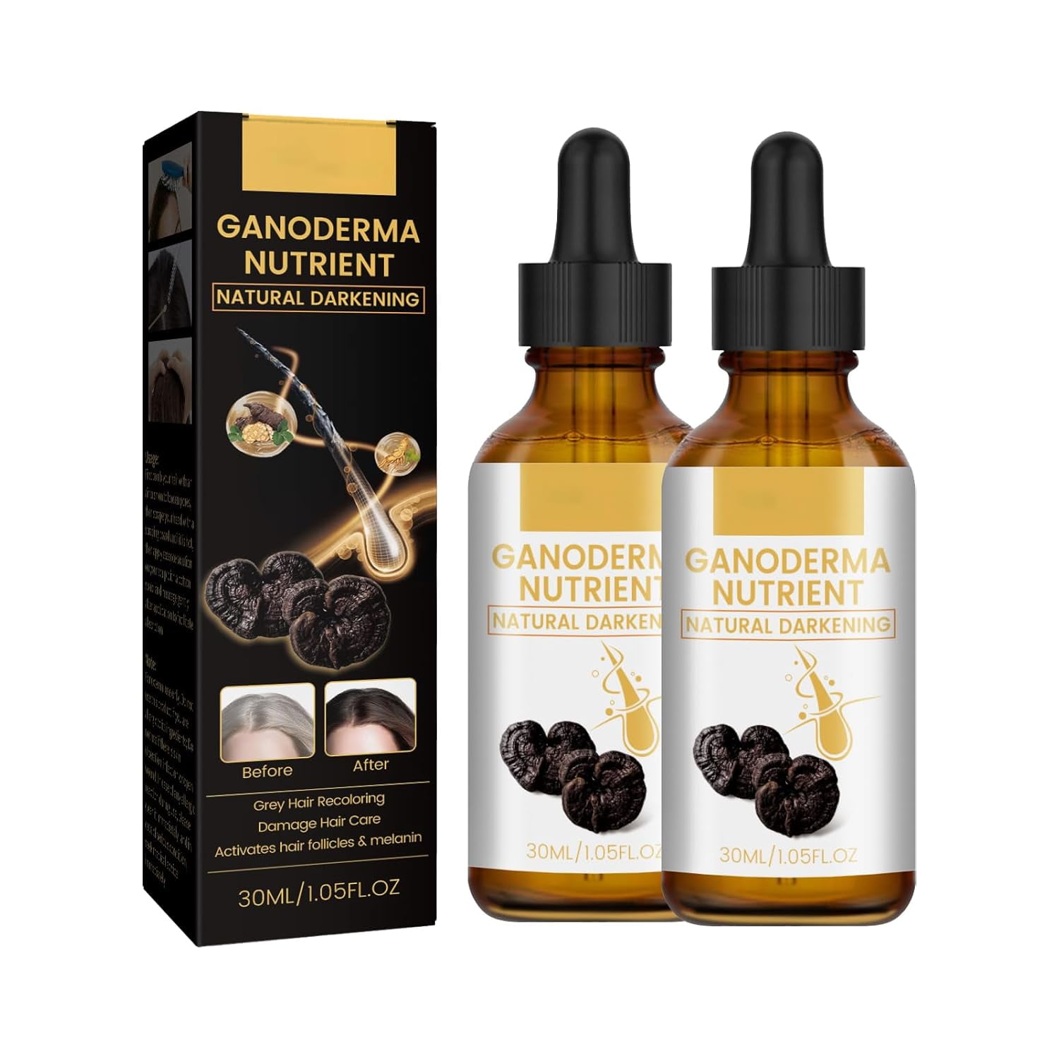 Black Shouwu Nourishing Serum, Natural Anti-Greying Hair Darkening ...