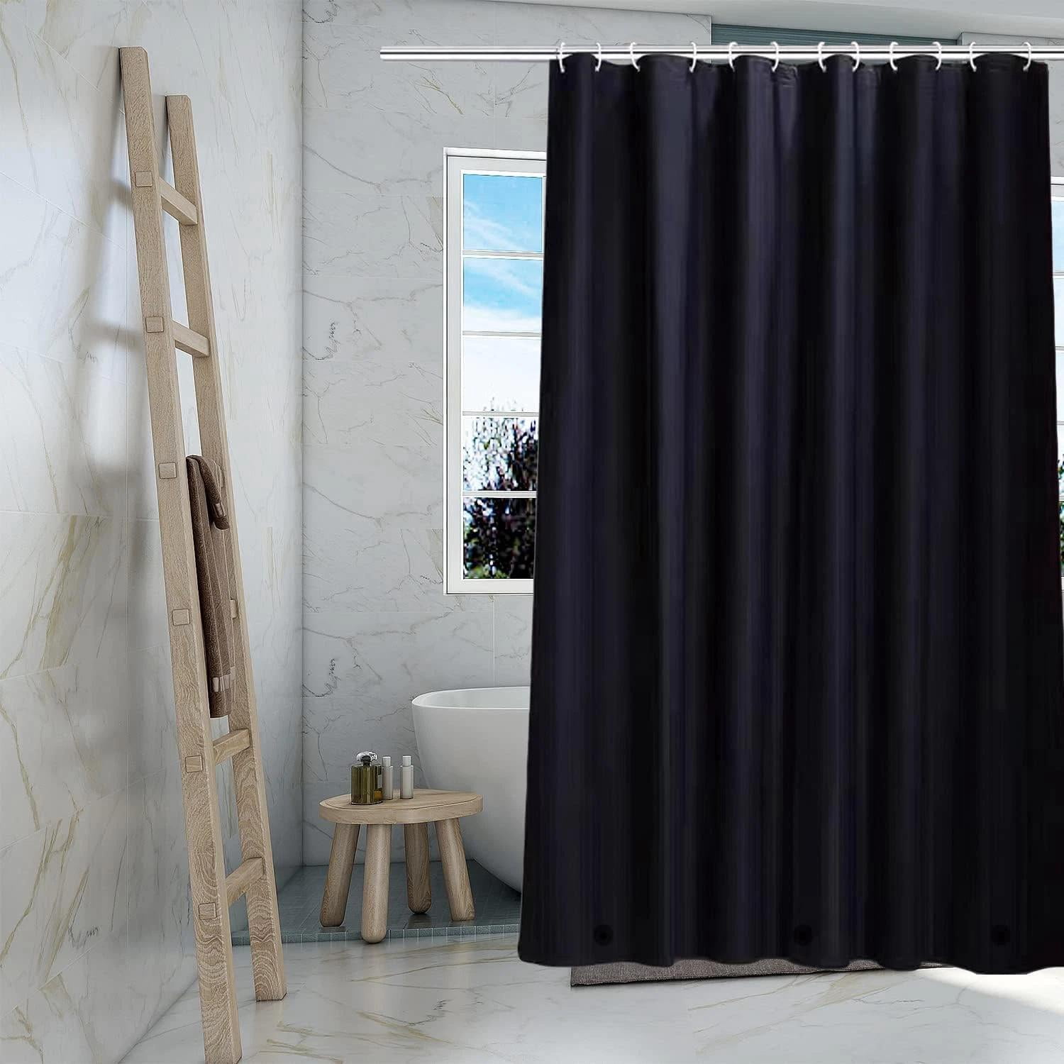 Black Shower Curtain Liner, 4G PEVA Shower Liner, Plastic Waterproof ...